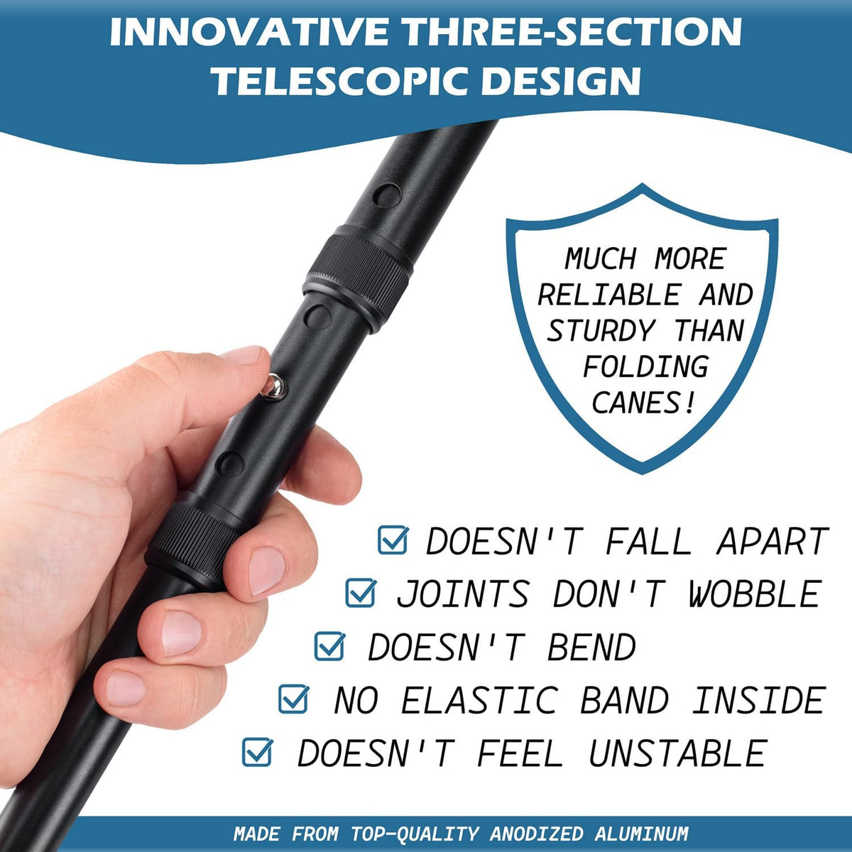 Aluminum Adjustable Shaft 29"-36" for Asterom Canes