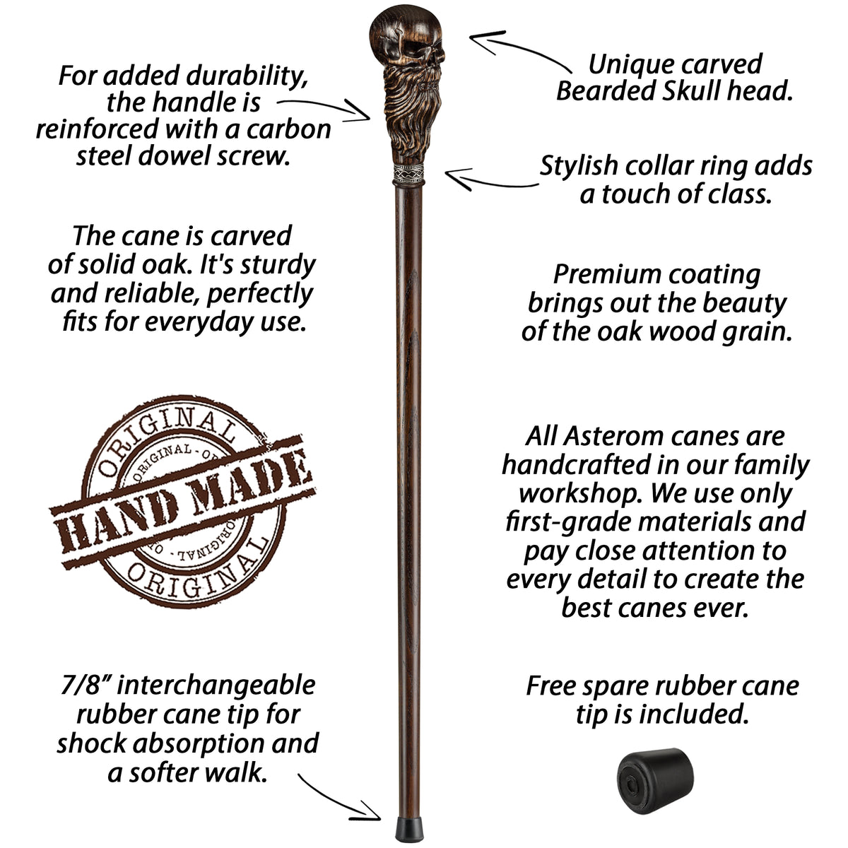 Uniques Skull Walking Cane Sturdy Fully Carved Walking Sticks Canes