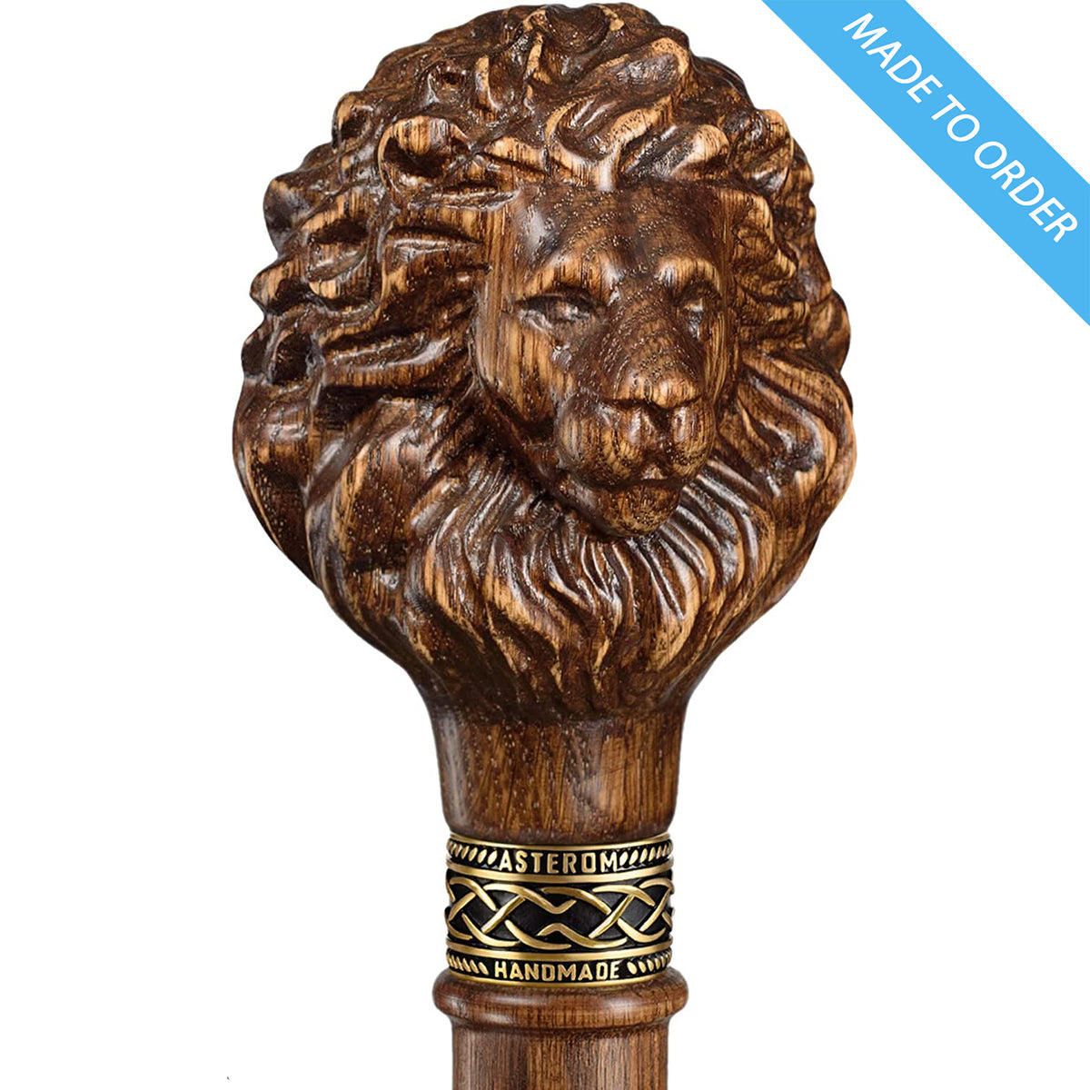 Fancy Carved Lion Walking Cane Sturdy Fully Carved Canes Sticks