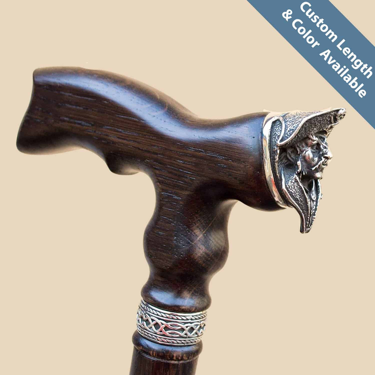 Pirate Walking Cane - Custom Length and Color