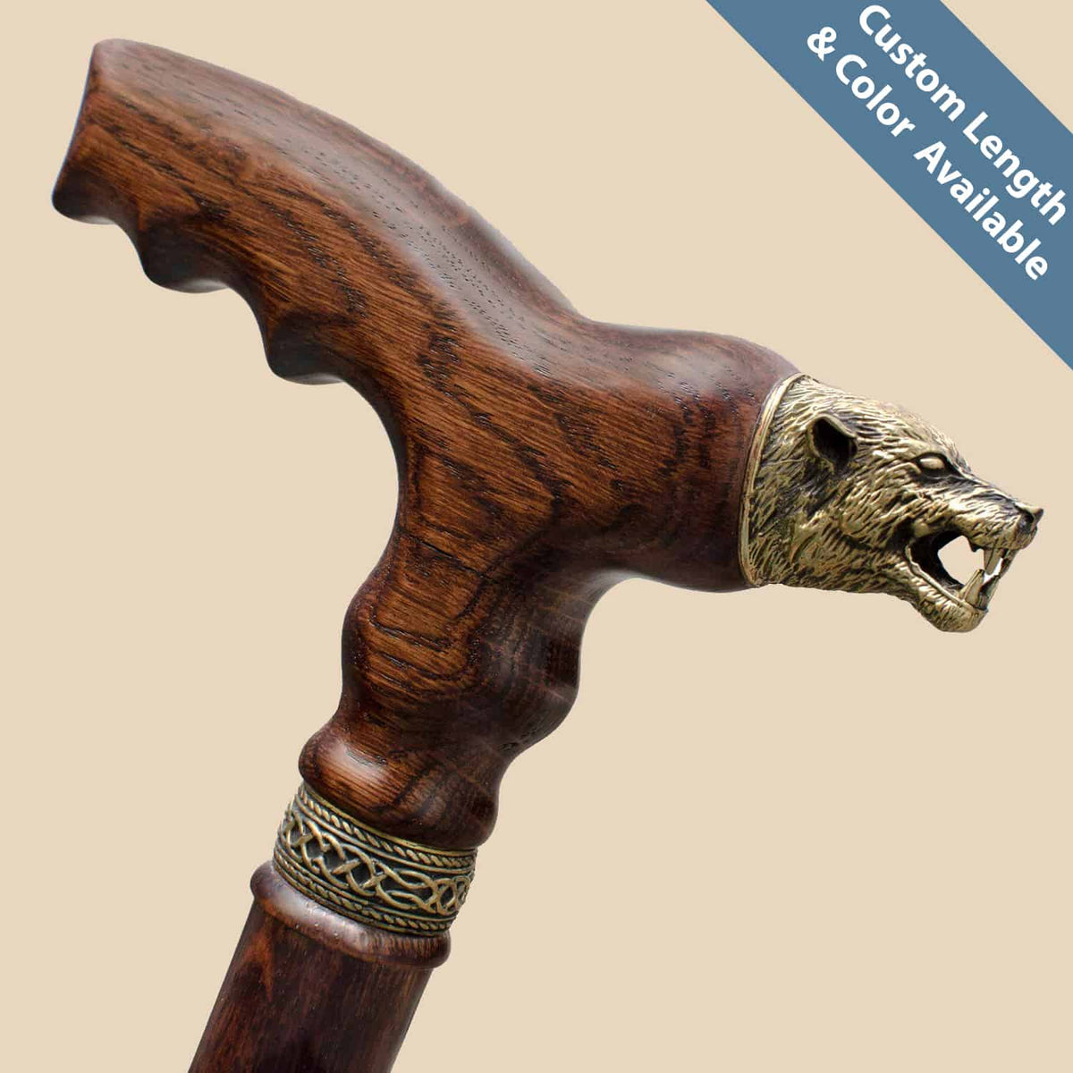 Hand Crafted Wolf Walking Cane Elegant Men's Canes and Walking Sticks